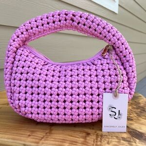 Sincerly Jules | Bags | Sincerely Jules Leather Weaved Hand Purse ...